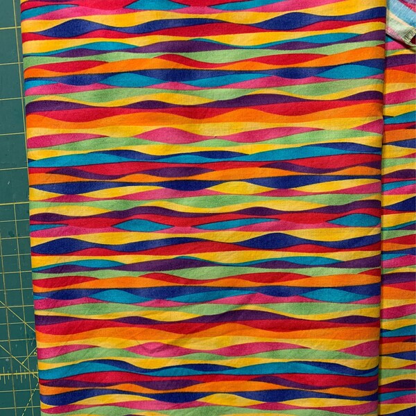 Rainbow Cotton Fabric by the Yard - Etsy
