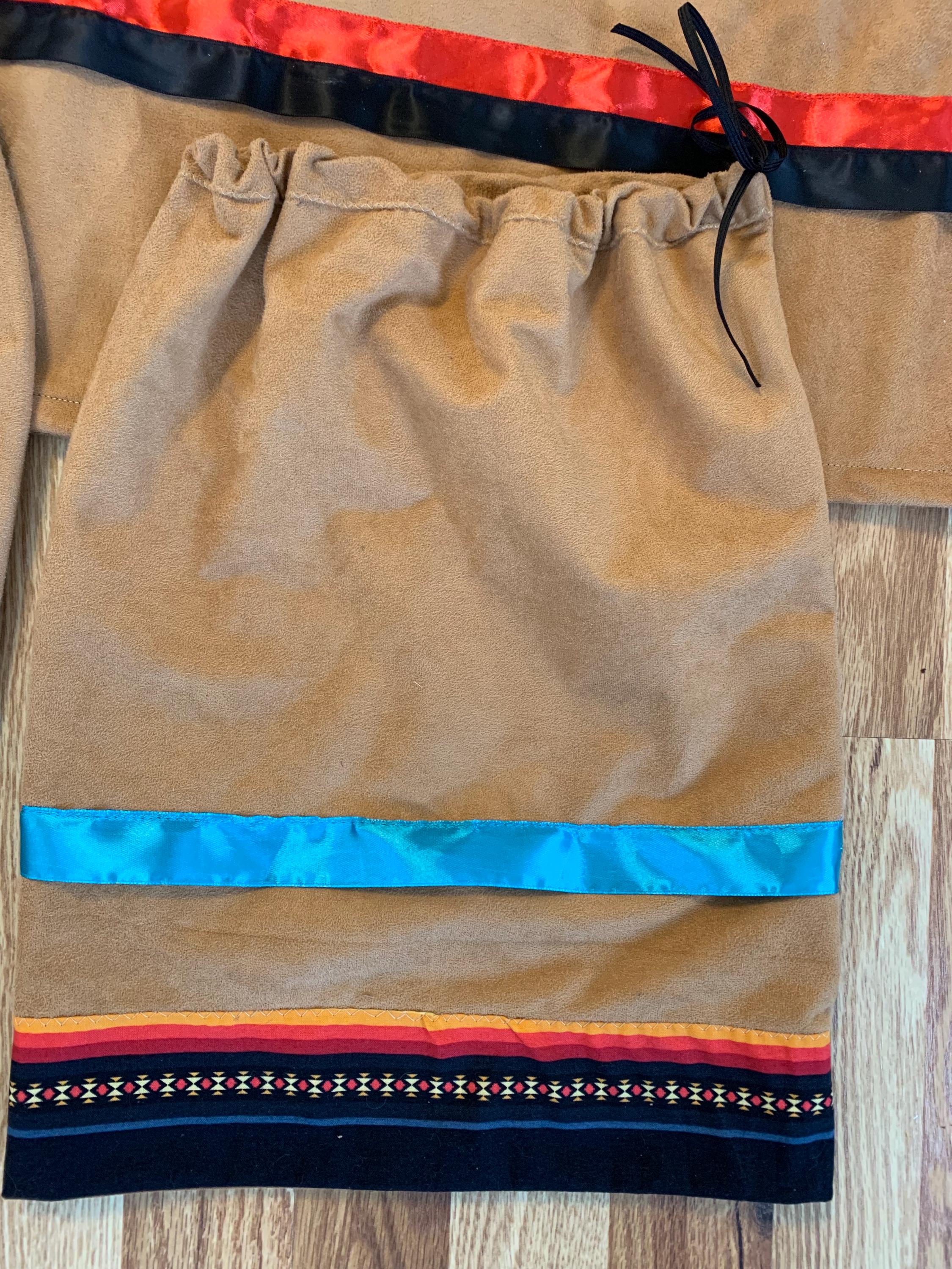 Handmade First Nations Pow Wow Dress, Faux Leather Sash, Leggings ...