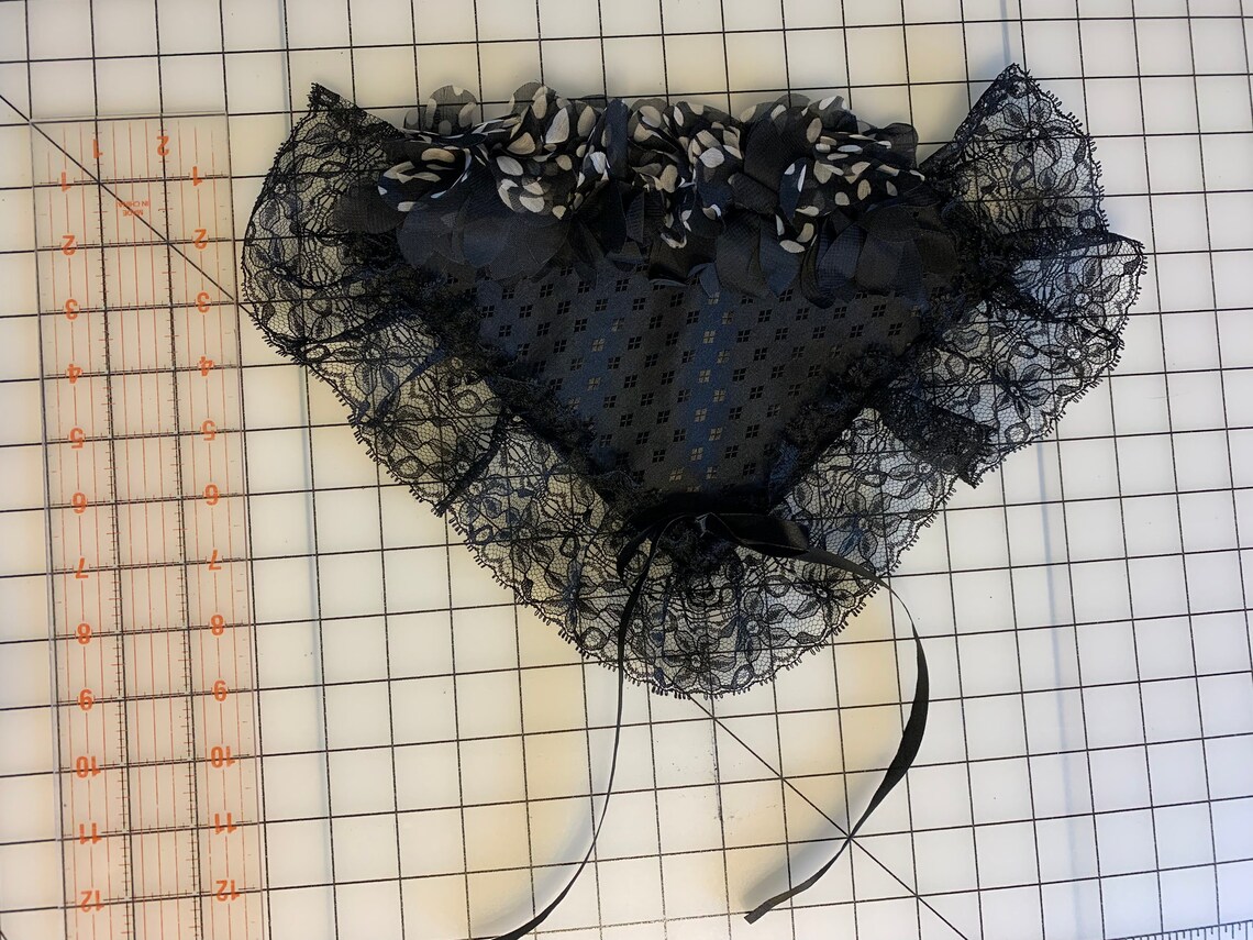 Black Mourning Cap Ladies Victorian Dress Bonnet. Salvaged Black ...
