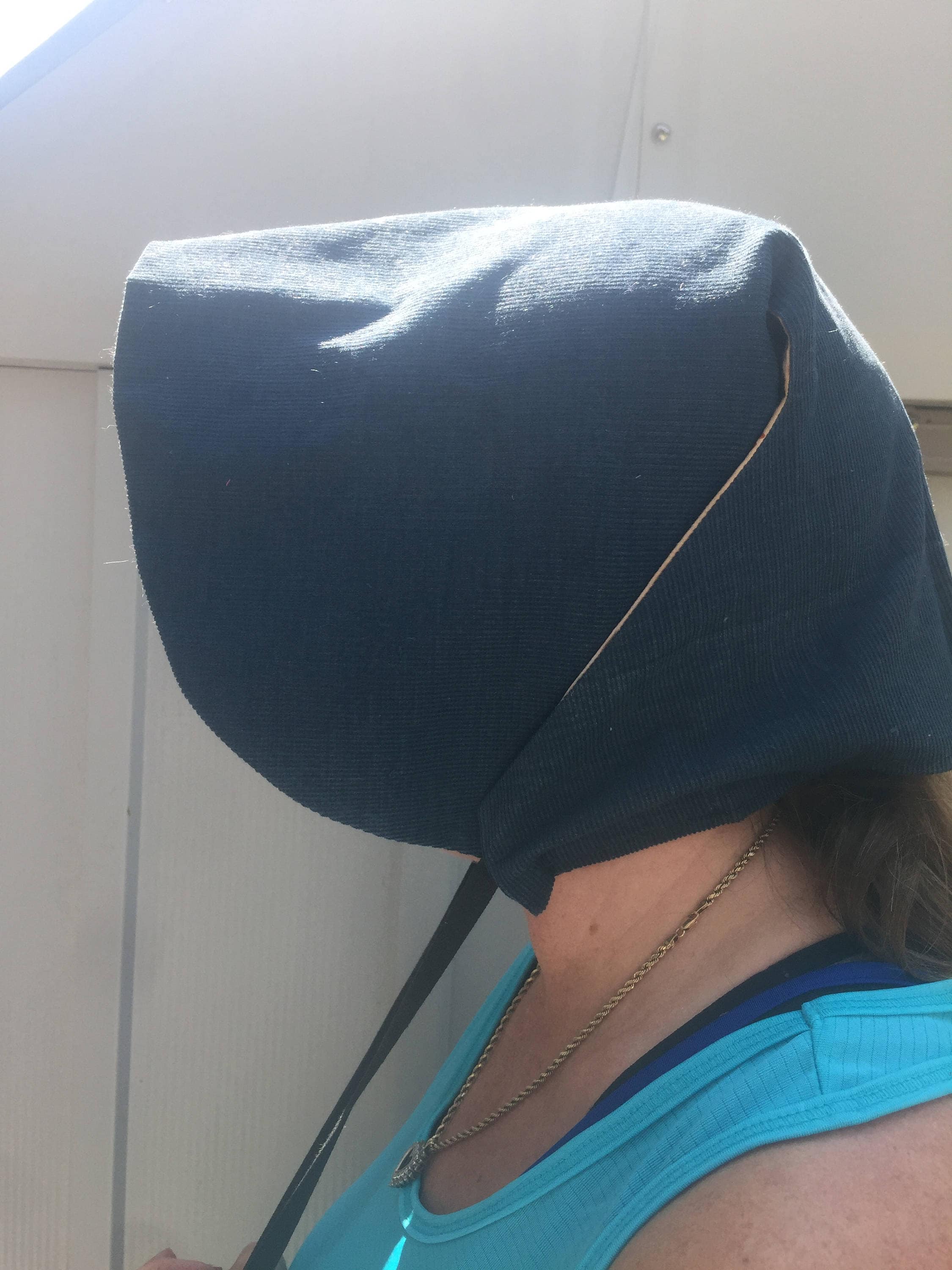 Sea Turtles, Navy Blue Wool, Sunbonnet, Hat, Bonnet, Reversible, Girls ...