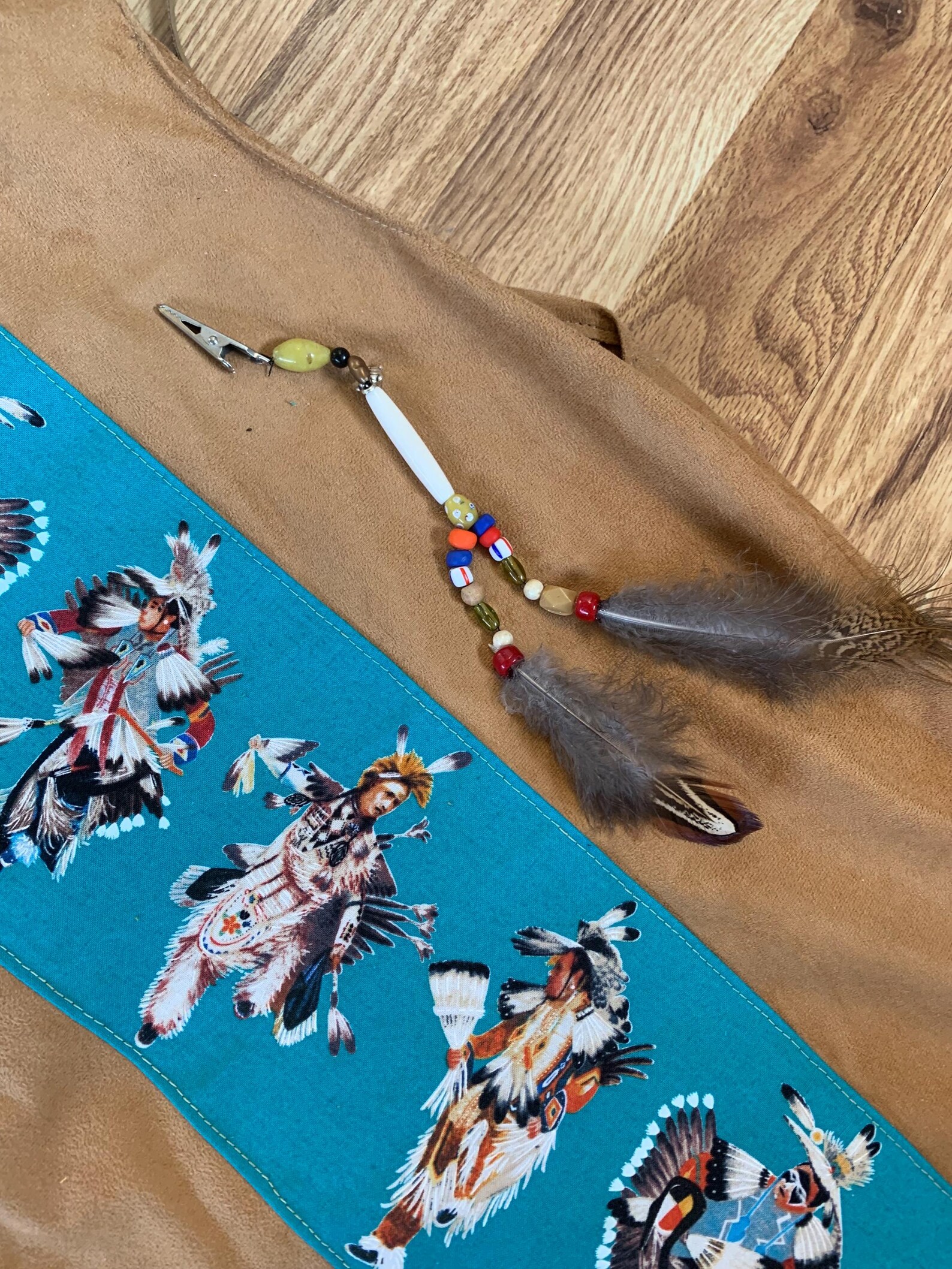 Handmade First Nations Pow Wow Dress, Faux Leather Sash, Leggings ...