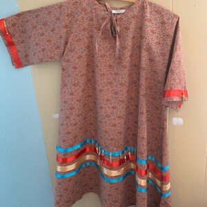 First Nations Girls 8-10 Trade Cloth RIBBON DRESS Pow Wow Ceremonial ...