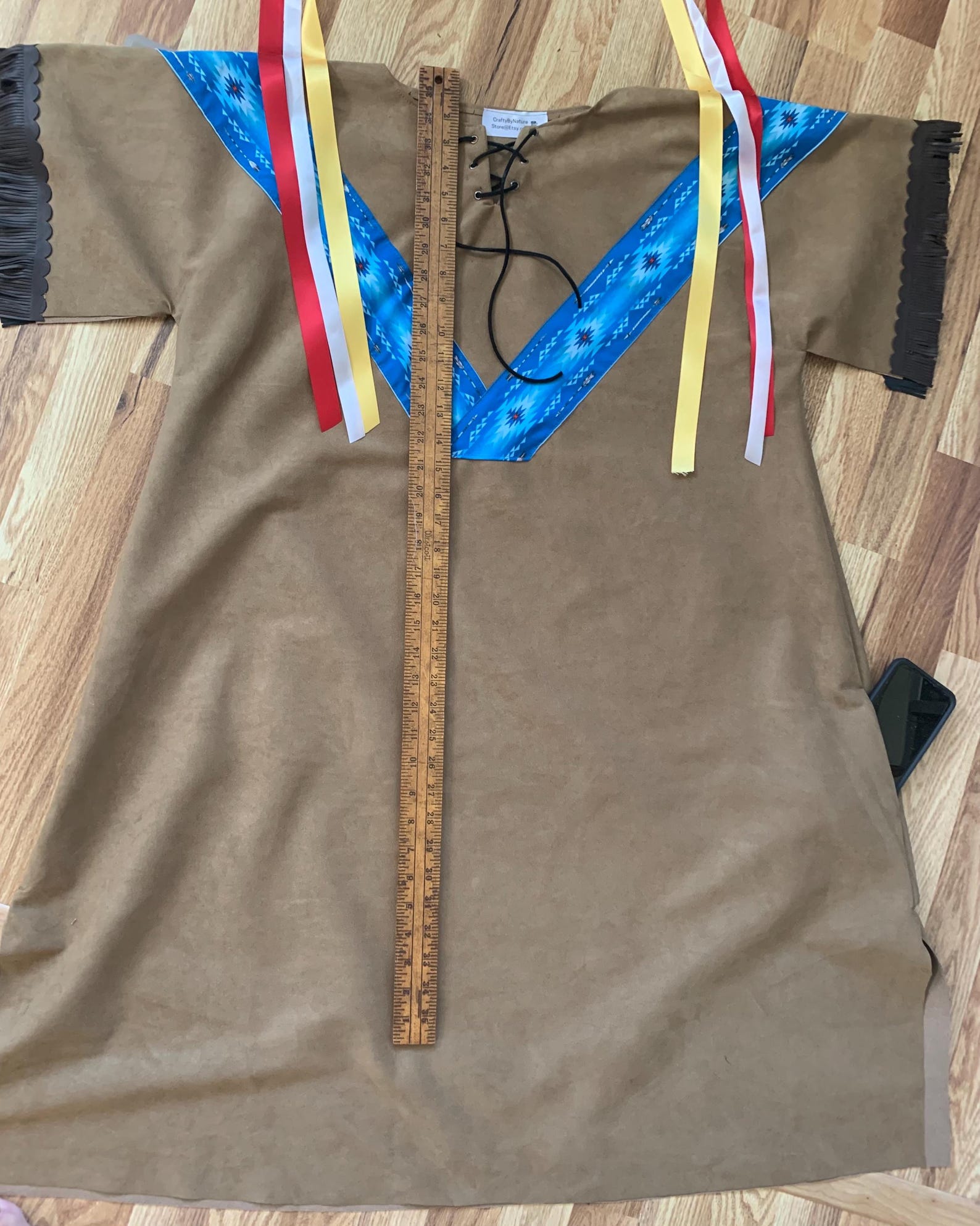 Suede First Nations RIBBON DRESS Chevron Trim Powwow Ceremonial Ladies ...