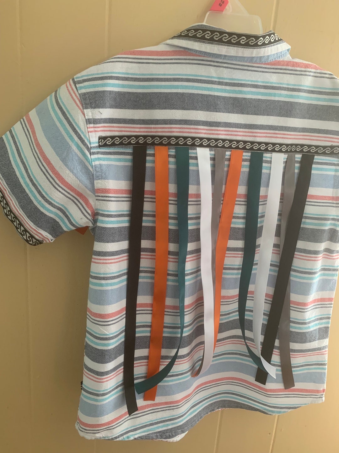 Unisex Kids Size 8 Pow Wow Regalia, Striped Ribbon Shirt. Sea Shells ...
