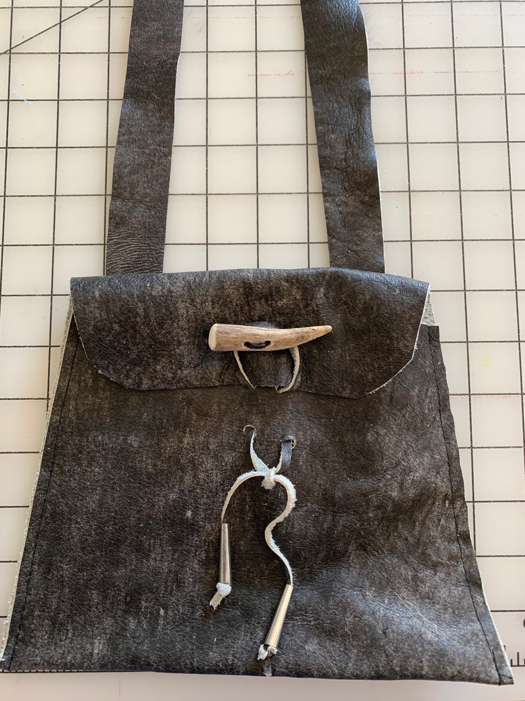 Possibility Pouch Mottled Leather Crossbody Bag REENACTMENT 7 X 11 ...