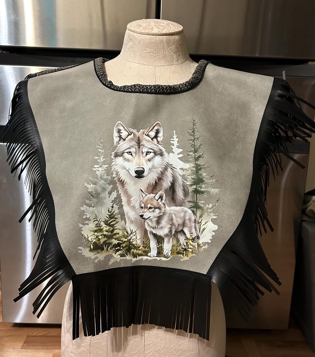 WOLF Family Theme Capelet Mantle First Nations Pow Wow Tribal ...
