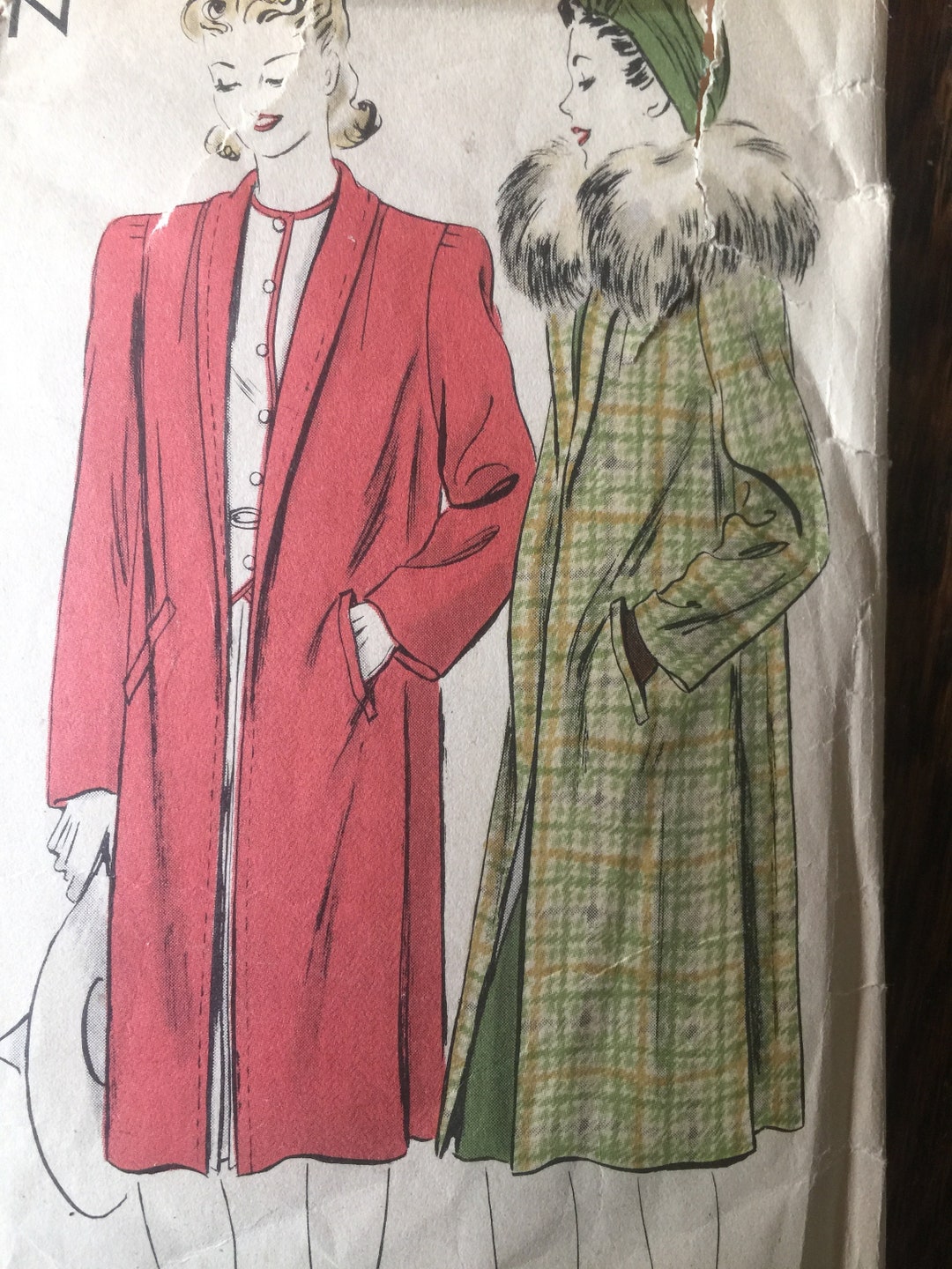 WWII Era Regulation Length COAT. Miss Size 16. Vogue #8942 Rare Copy ...