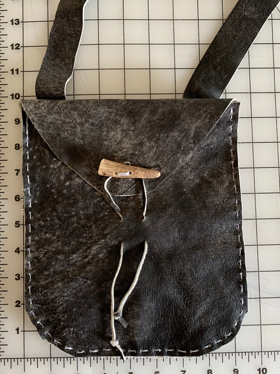 Possibilities Mottled Leather Crossbody Gathering Pouch REENACTMENT 9 X ...