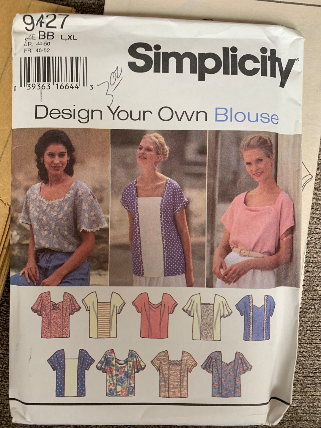 Misses Sizes L, XL (bust 40-46) Design Your Own Blouse. Simplicity ...