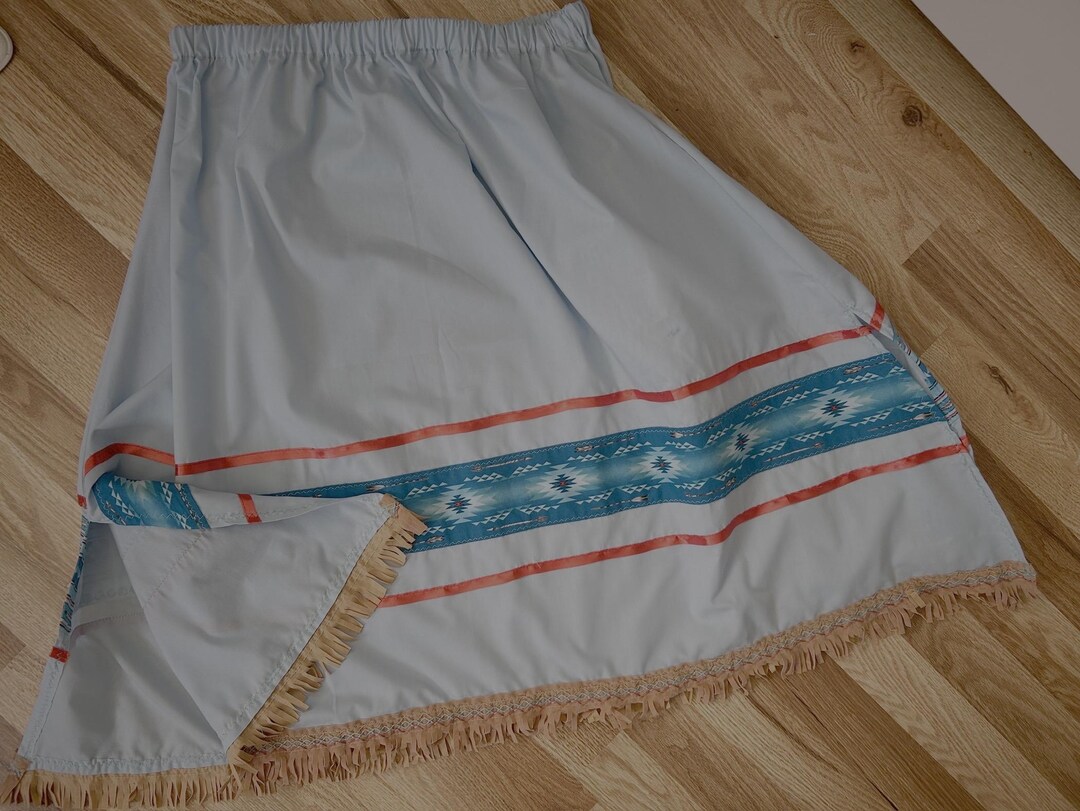 Misses Light Blue Ribbon Skirt 30-40”waist. First Nations Regalia ...