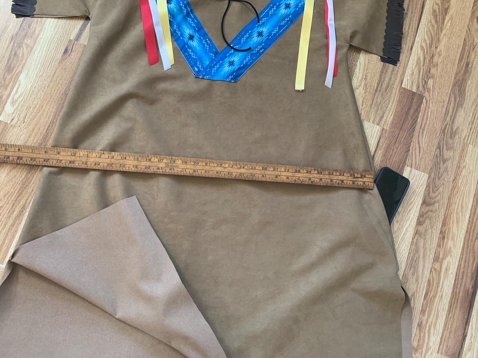 Suede First Nations RIBBON DRESS Chevron Trim Powwow Ceremonial Ladies ...