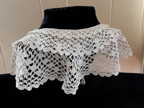 Antique Lace Collar Three Layers Hand Embroidered Sca… - Gem