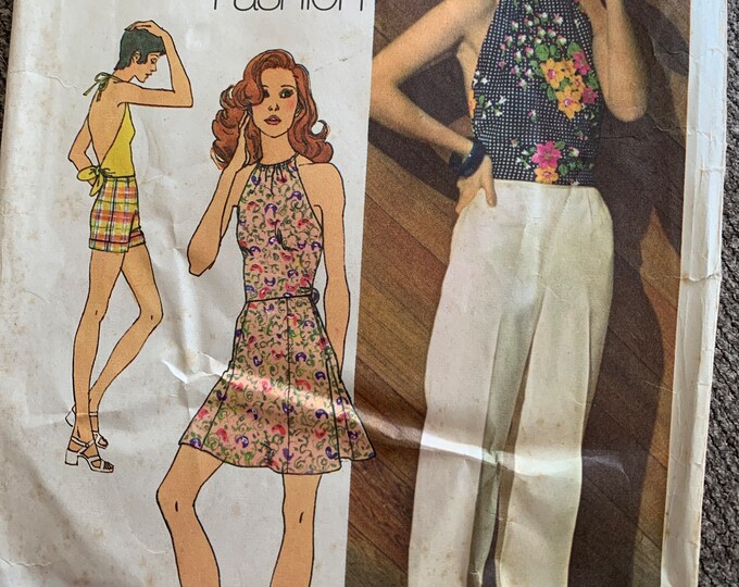 Misses Sizes 8 Pants, Shorts, Halter Top, Mini Skirt. Simplicity #9971 ...