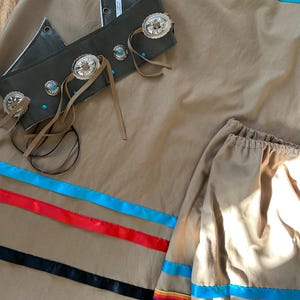 Handmade First Nations Pow Wow Dress, Faux Leather Sash, Leggings ...