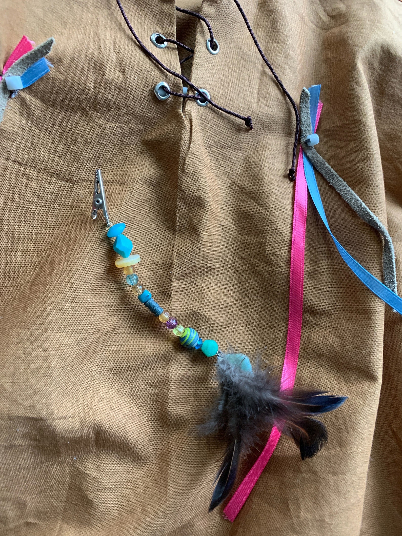 First Nations DRESS Girl 4-6 Buckskin Colored Trade Cloth Pow Wow ...