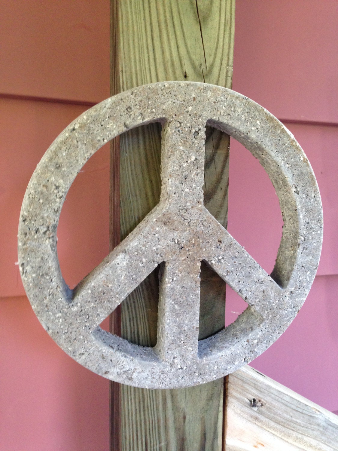 Groovy PEACE SIGN 9 Inch Round Hypertufa All Season Garden | Etsy