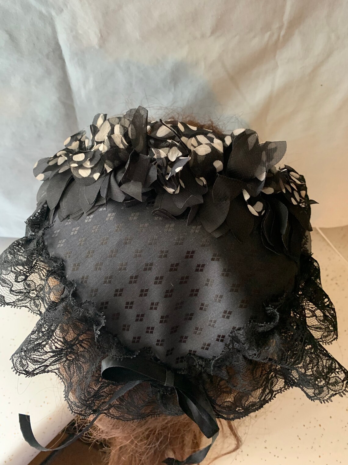 Black Mourning Cap Ladies Victorian Dress Bonnet. Salvaged Black ...