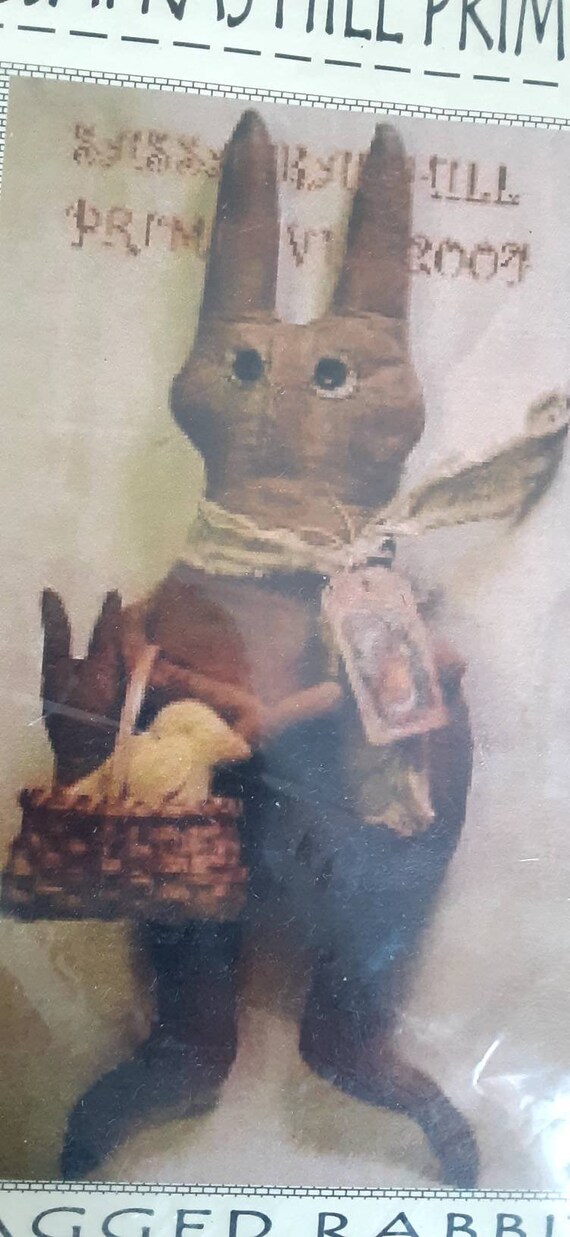 RAGGED RABBIT Prim Doll Door Bunny OOP Sewing Pattern c2004. | Etsy