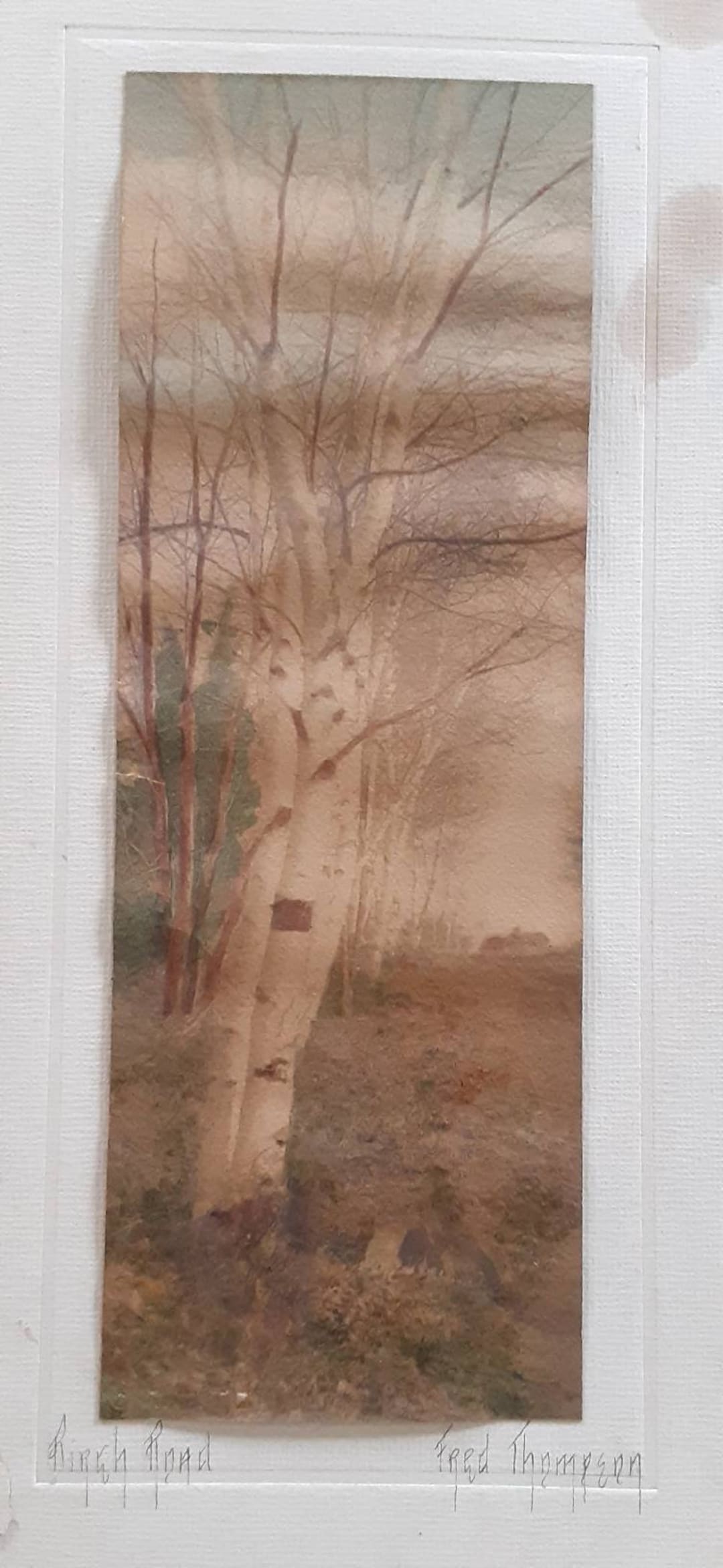 Fred Thompson (1906) Signed BIRCH ROAD Antique Hand Tinted Colored ...