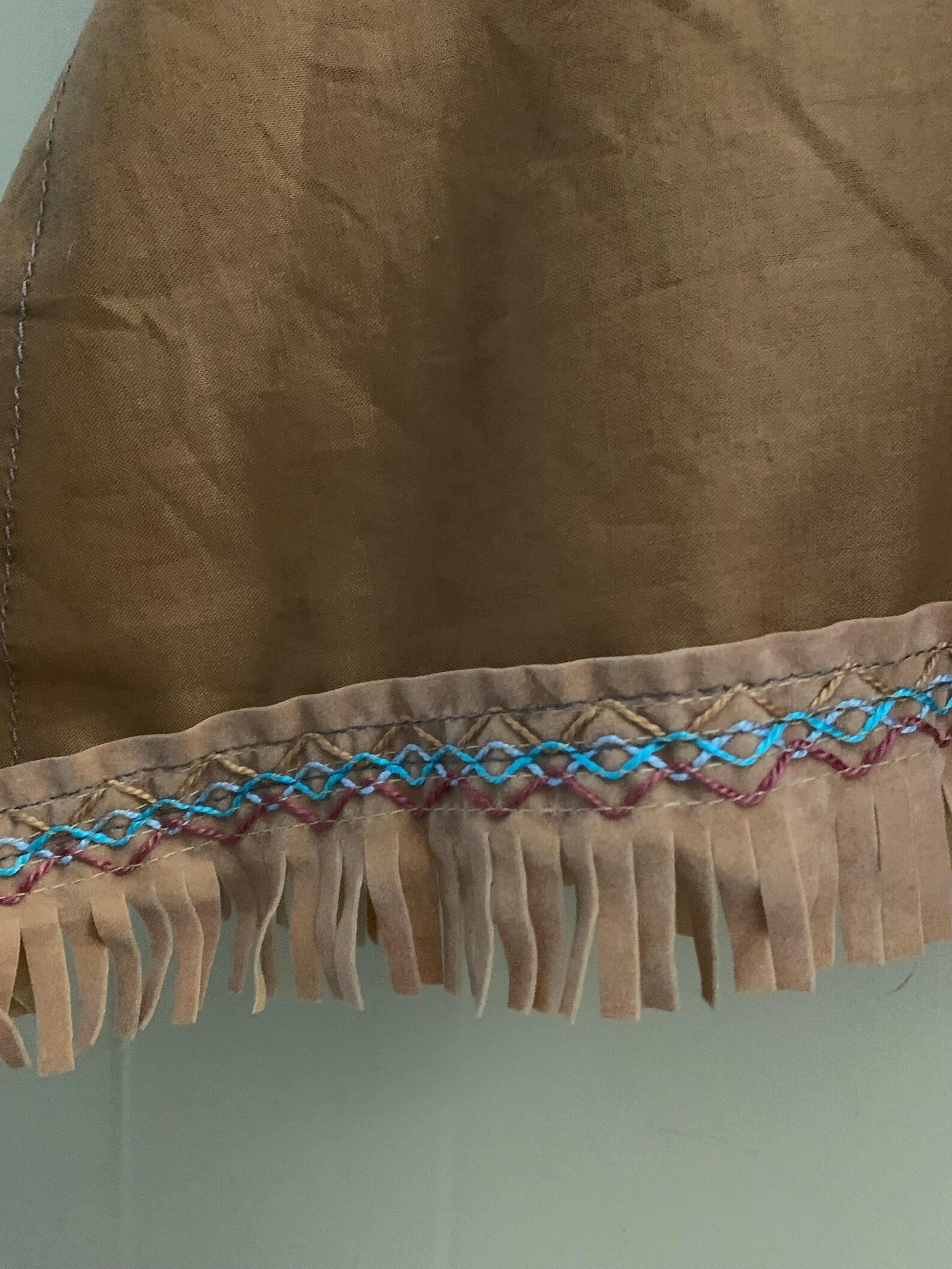 First Nations DRESS Girl 4-6 Buckskin Colored Trade Cloth Pow Wow ...