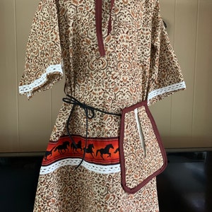 First Nations Child 8-10 Trade Cloth DRESS With Pocket on Sash. Pow Wow ...