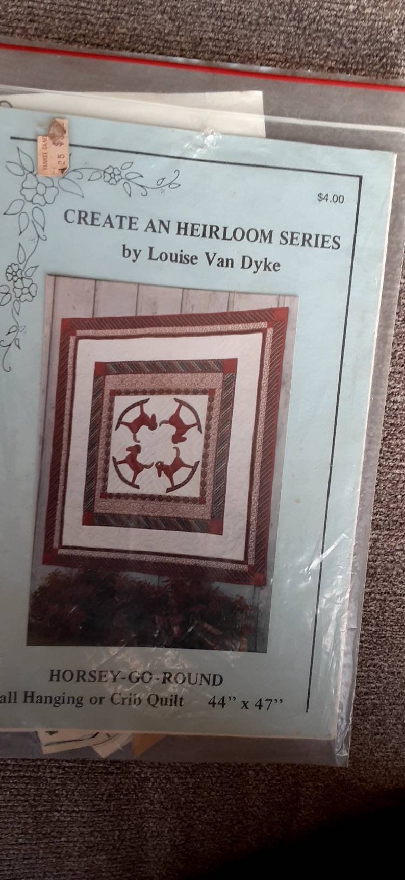 Horsey Go Round Wall Hanging or Crib Quilt Sewing Pattern 44 X 47 ...