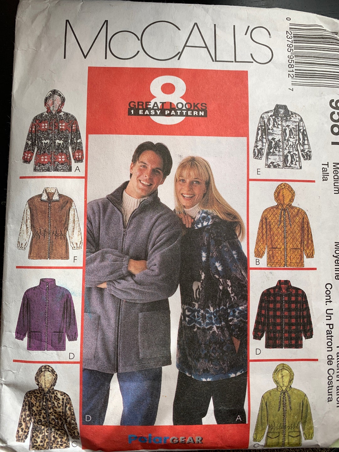 Polar Gear Adult 38-40 UNISEX Jacket Mccall's #9581. 8 Great Looks 1 ...