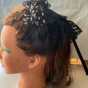 Black Mourning Cap Ladies Victorian Dress Bonnet. Salvaged Black ...
