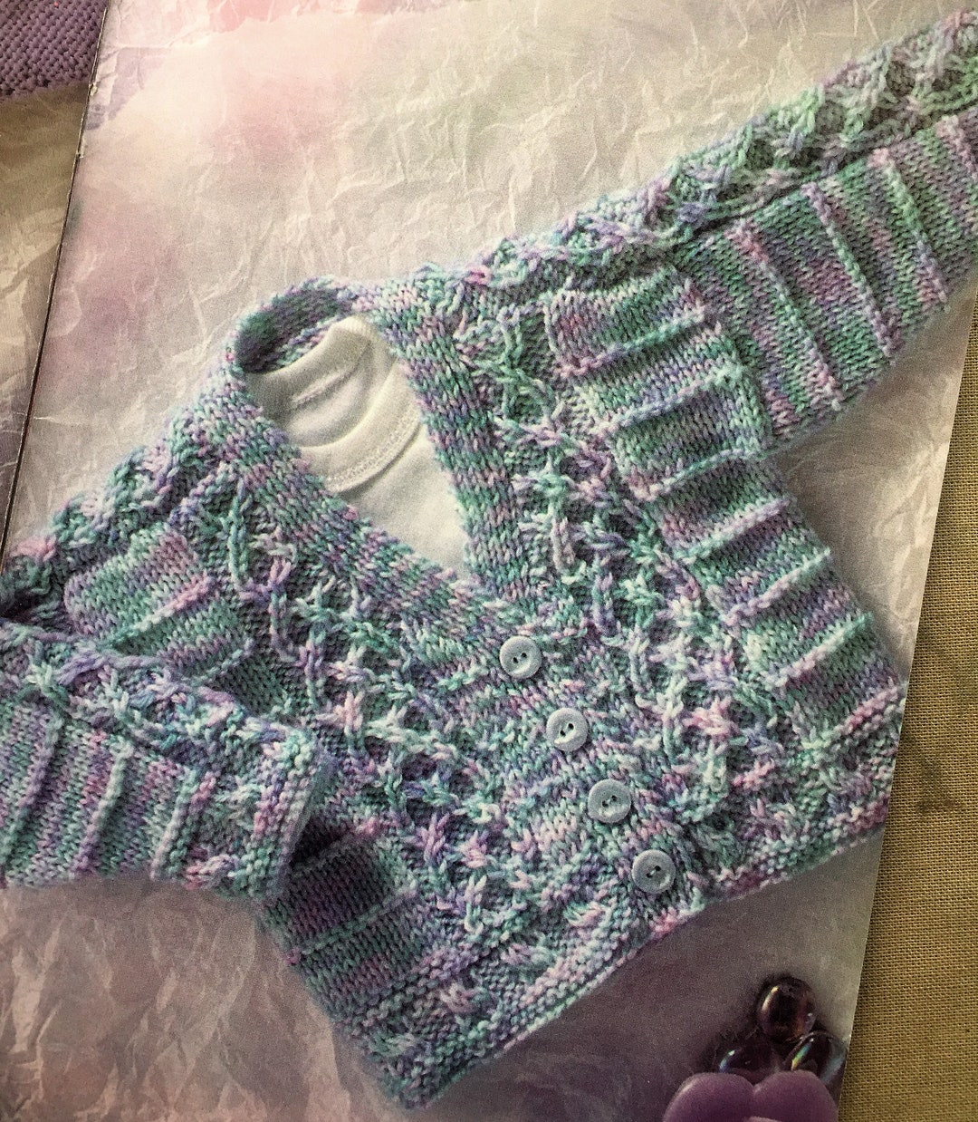 Baby Cardigan Cables and Ridges PDF Knitted SWEATER Pattern 6 Mo - 2 Yr ...