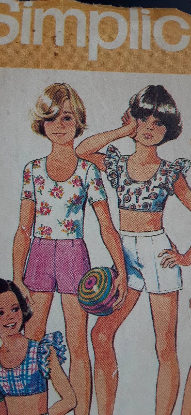 Girls 10 Retro Midriff Tops, Pinafore Top, Pantskirt, Shorts, Skorts ...