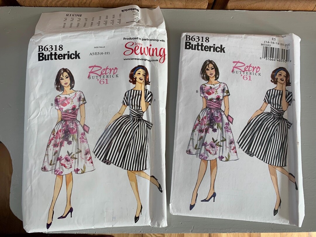 Misses Retro ‘61 Easy Dress. All Sizes. Butterick #6318. Uncut Sewing ...