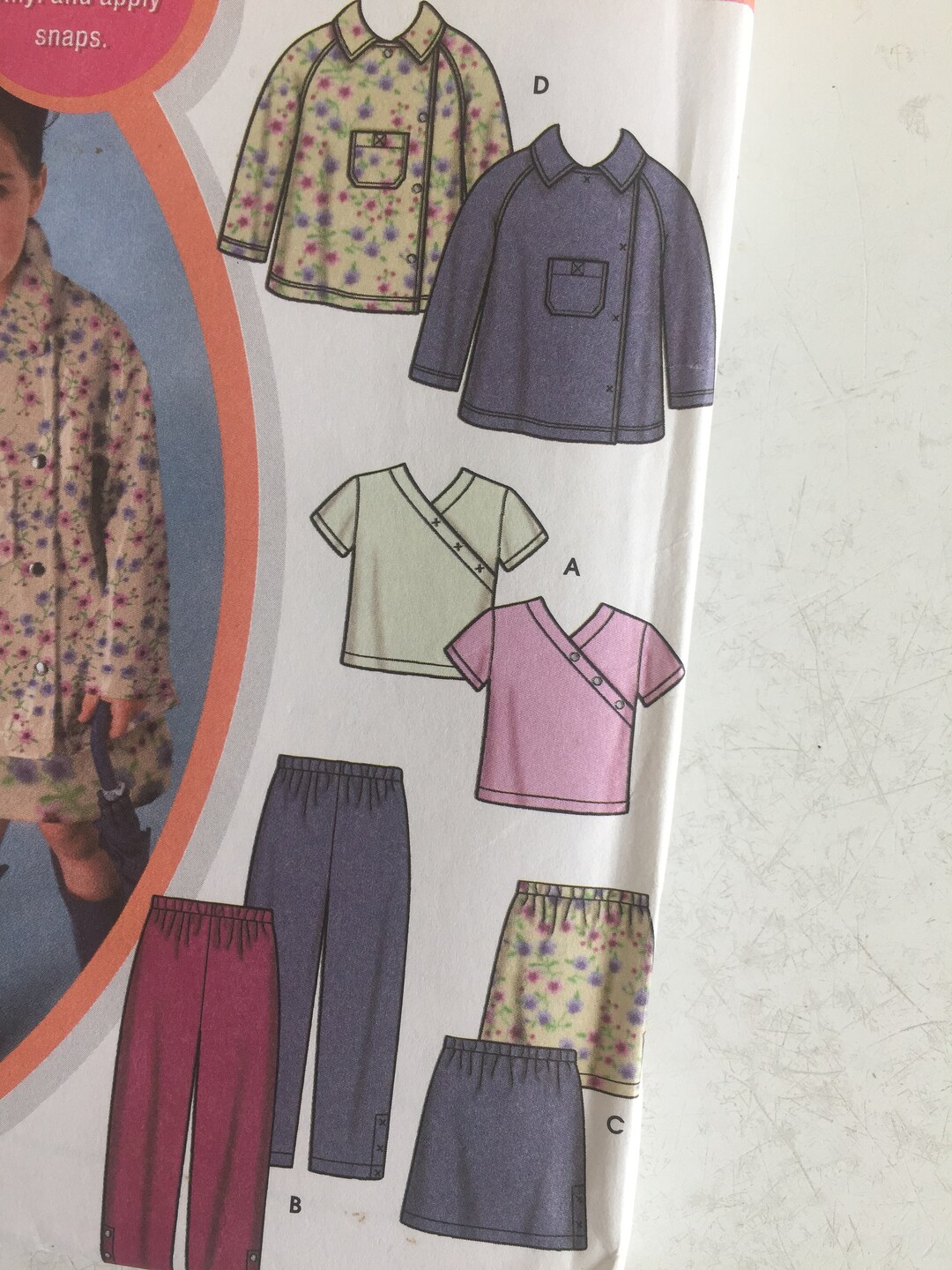 Girls' Vinyl Rain Jacket Sewing Pattern, Simplicity 7188 UNCUT, Size 3 ...