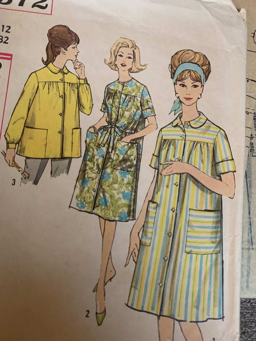 Misses Size 12 Bust 32 Vintage Dress, Duster, Smock. Easy to Wear House ...