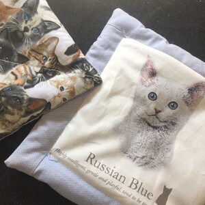 RUSSIAN BLUE Cat Theme 10 Inch Quilted Hot Mat, Felted Wool, Unscented ...
