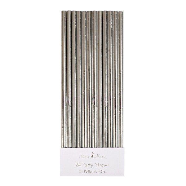 Silver Paper Straws - Etsy