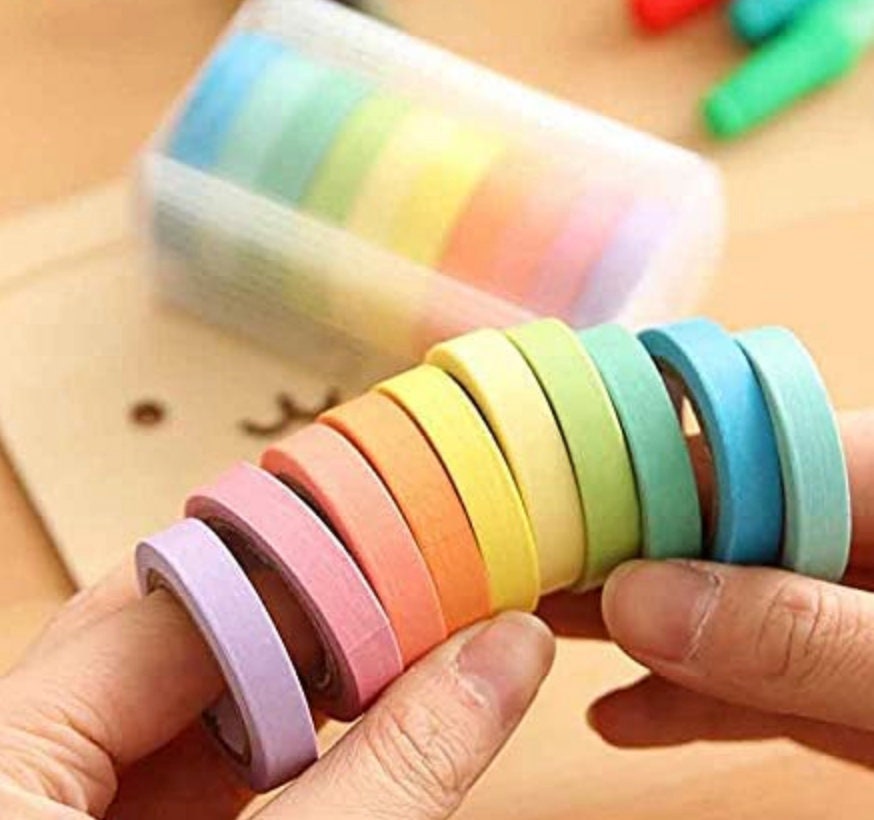 Rainbow Color Washi Tape | Colorful Decorative Masking Tape | Kids ...