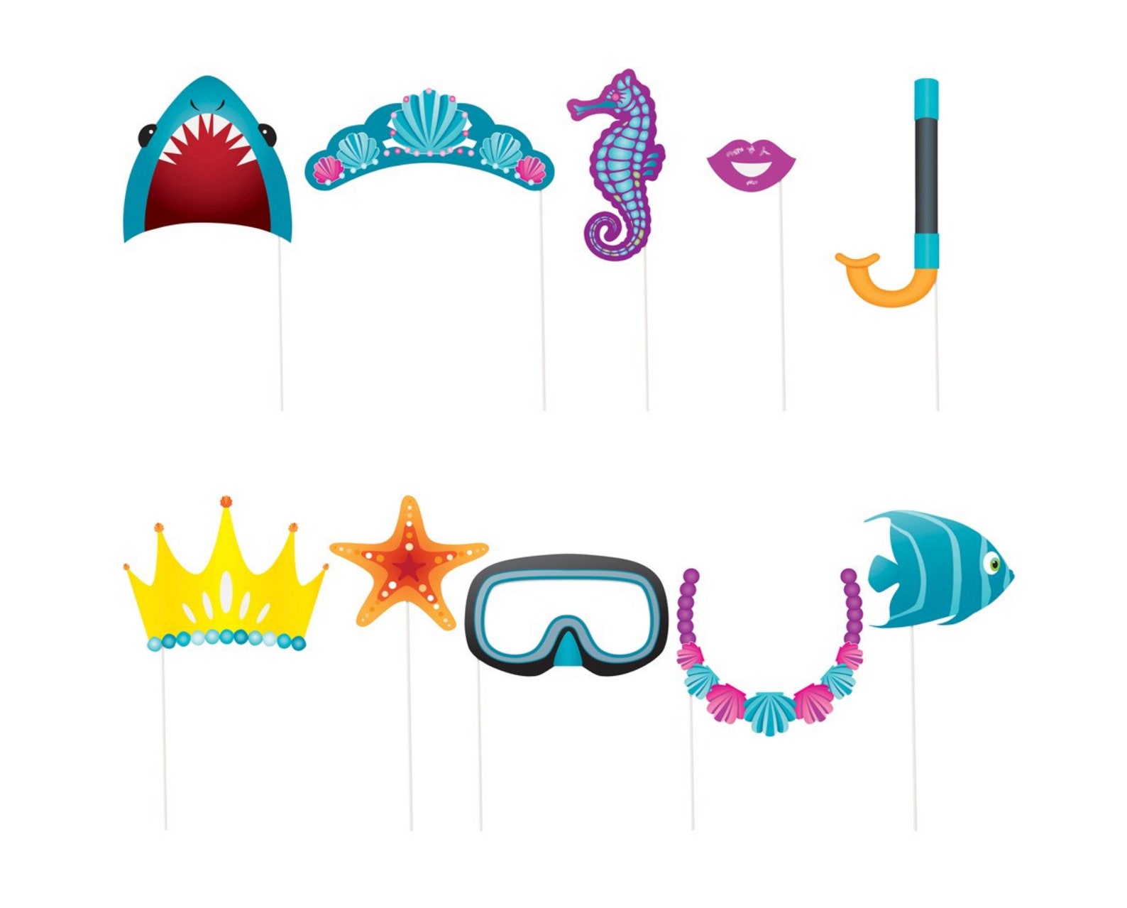 Under the Sea Photo Booth Props | Mermaid Party Photo Decor | Mermaid ...