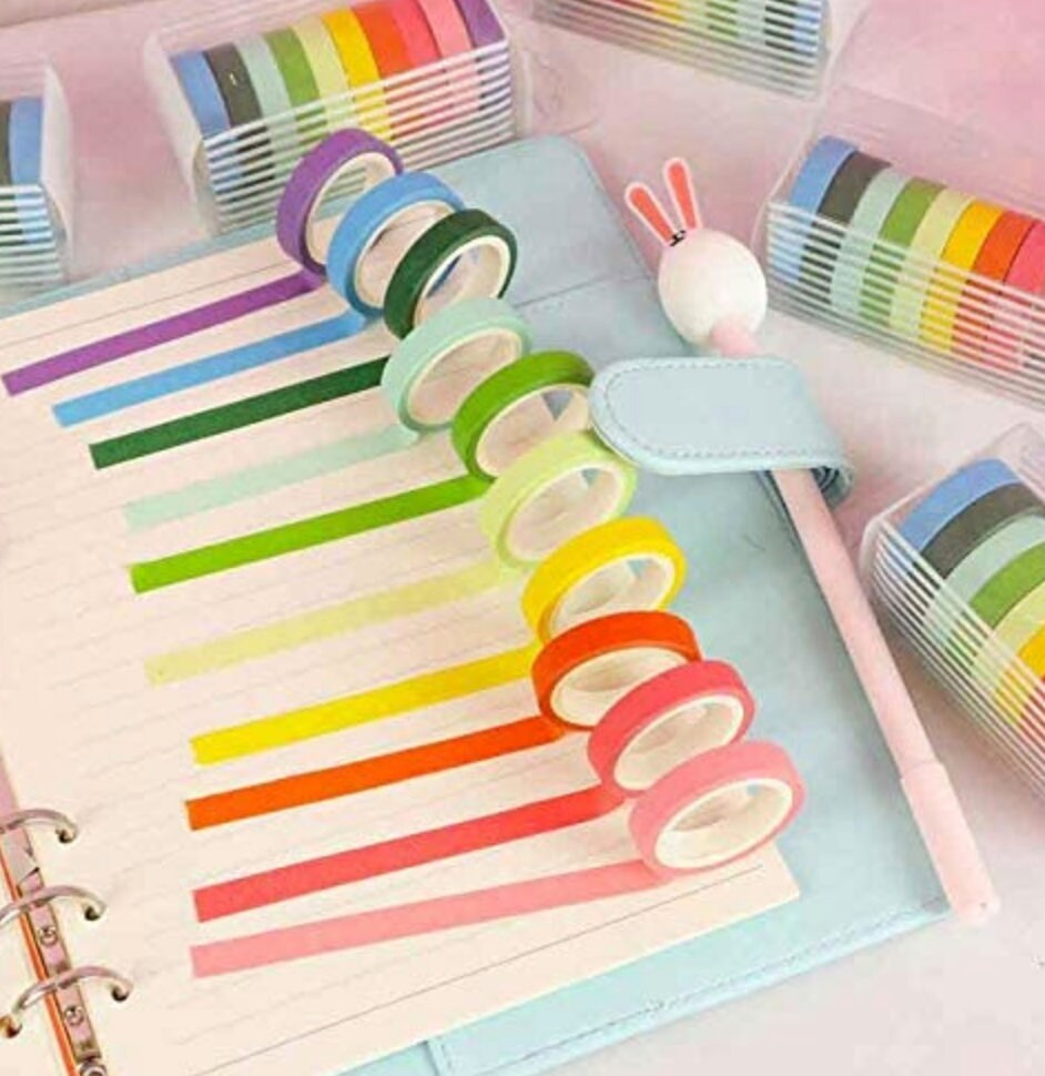 Rainbow Color Washi Tape | Colorful Decorative Masking Tape | Kids ...