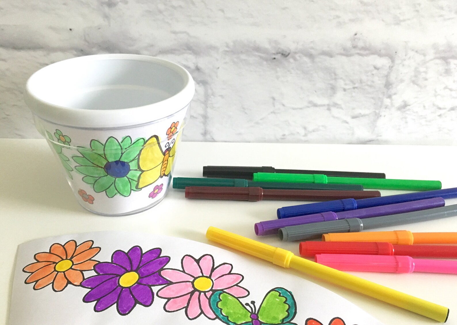 Color Your Own Pot Design-A-Flower Pot DIY Kids Craft | Etsy