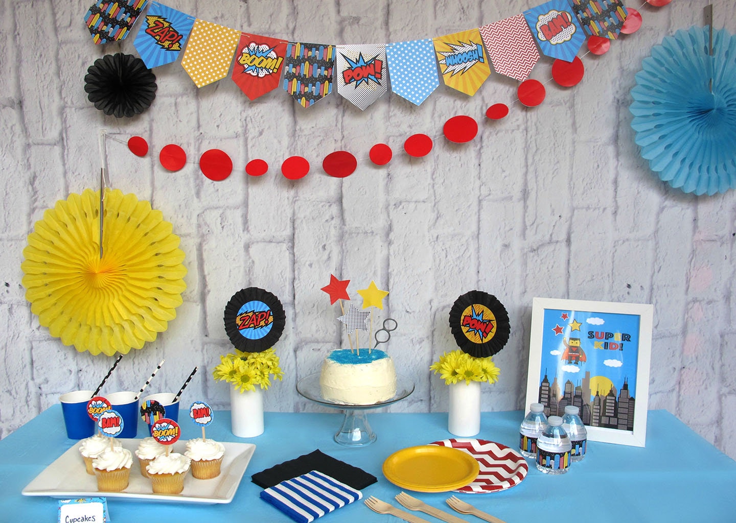 Super Hero Printable Download | Retro Super Hero Party Supplies ...