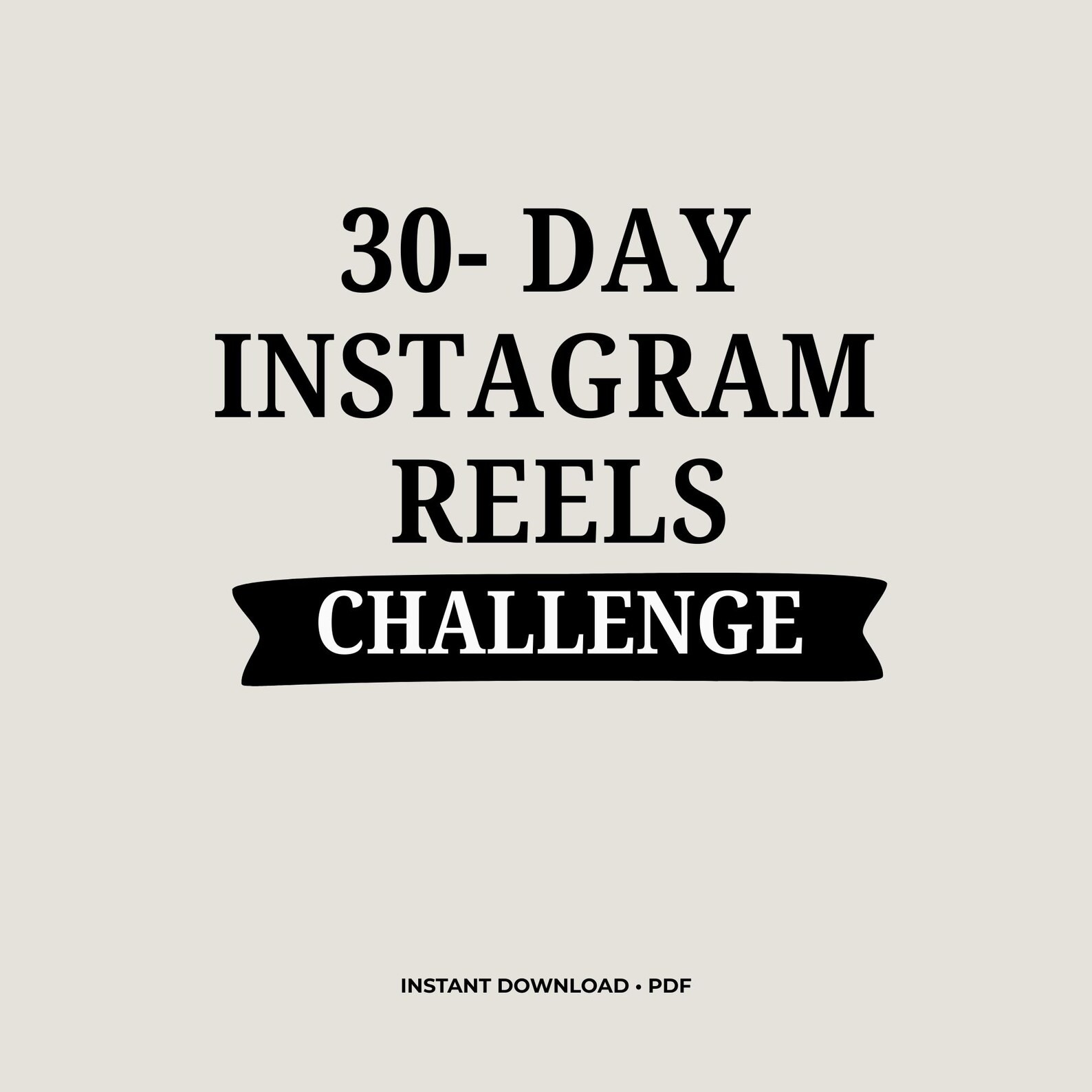 30 Day Instagram Reels Content Challenge PDF for Creators and Small ...