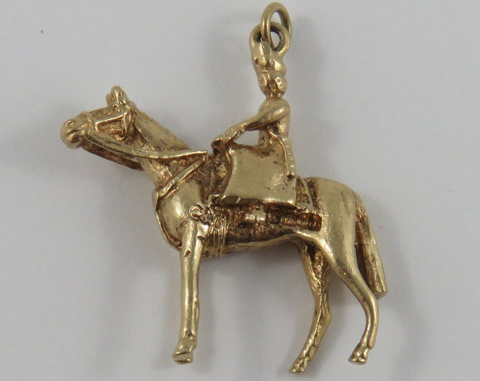 Queen Elizabeth II Riding Sidesaddle 9K Gold Vintage Charm for Bracelet ...