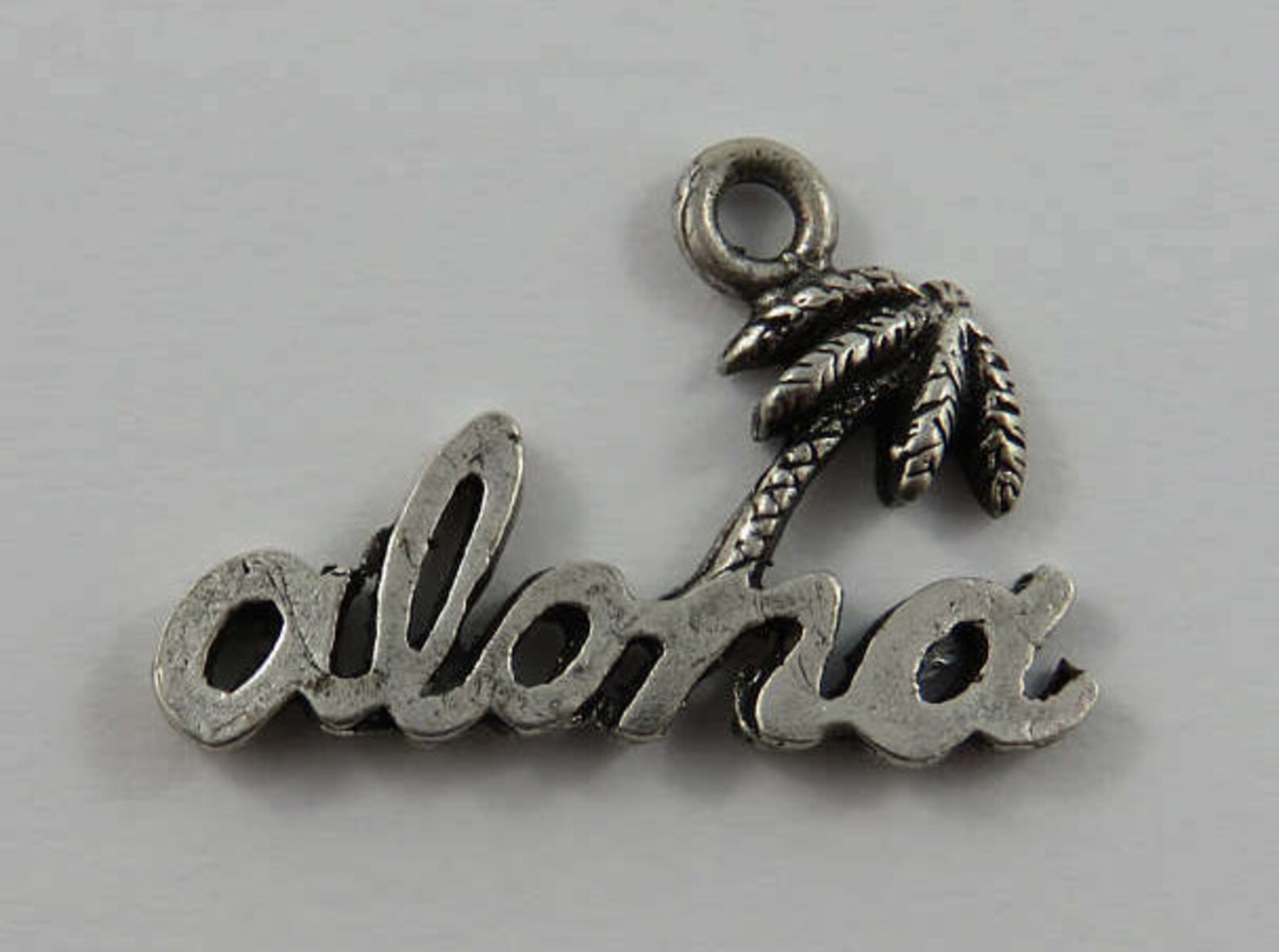Aloha Palm Tree Sterling Silver Vintage Charm for Bracelet - Etsy