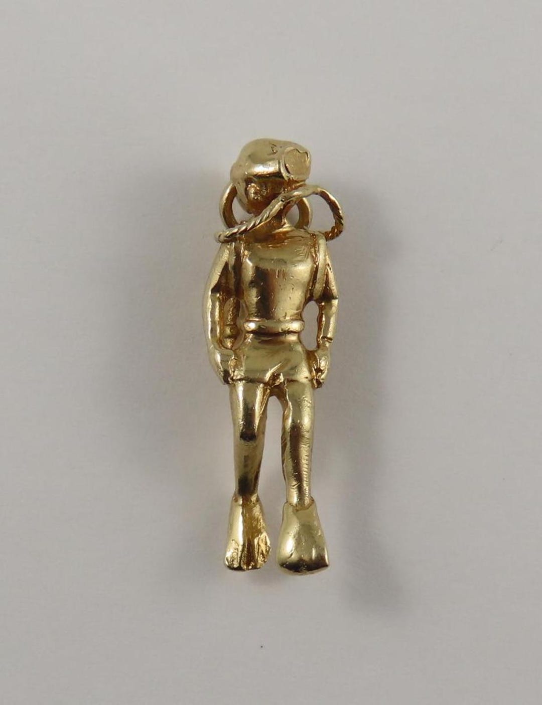 Scuba Diver 10K Gold Vintage Charm for Bracelet - Etsy