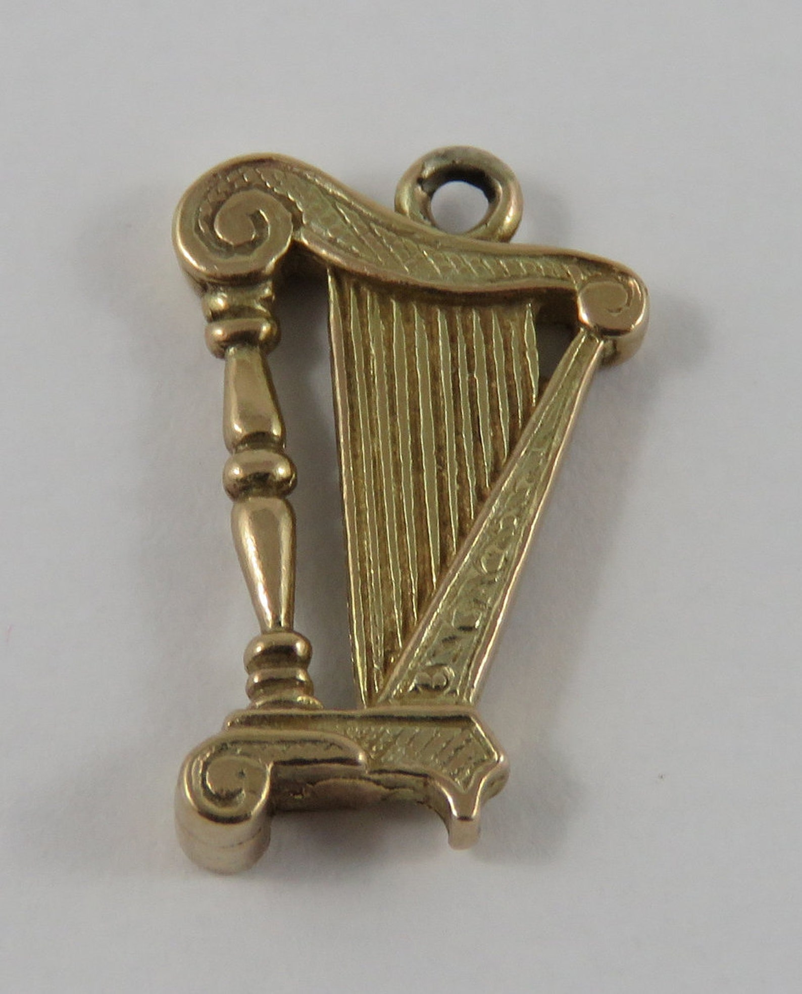Harp 9K Gold Vintage Charm for Bracelet - Etsy