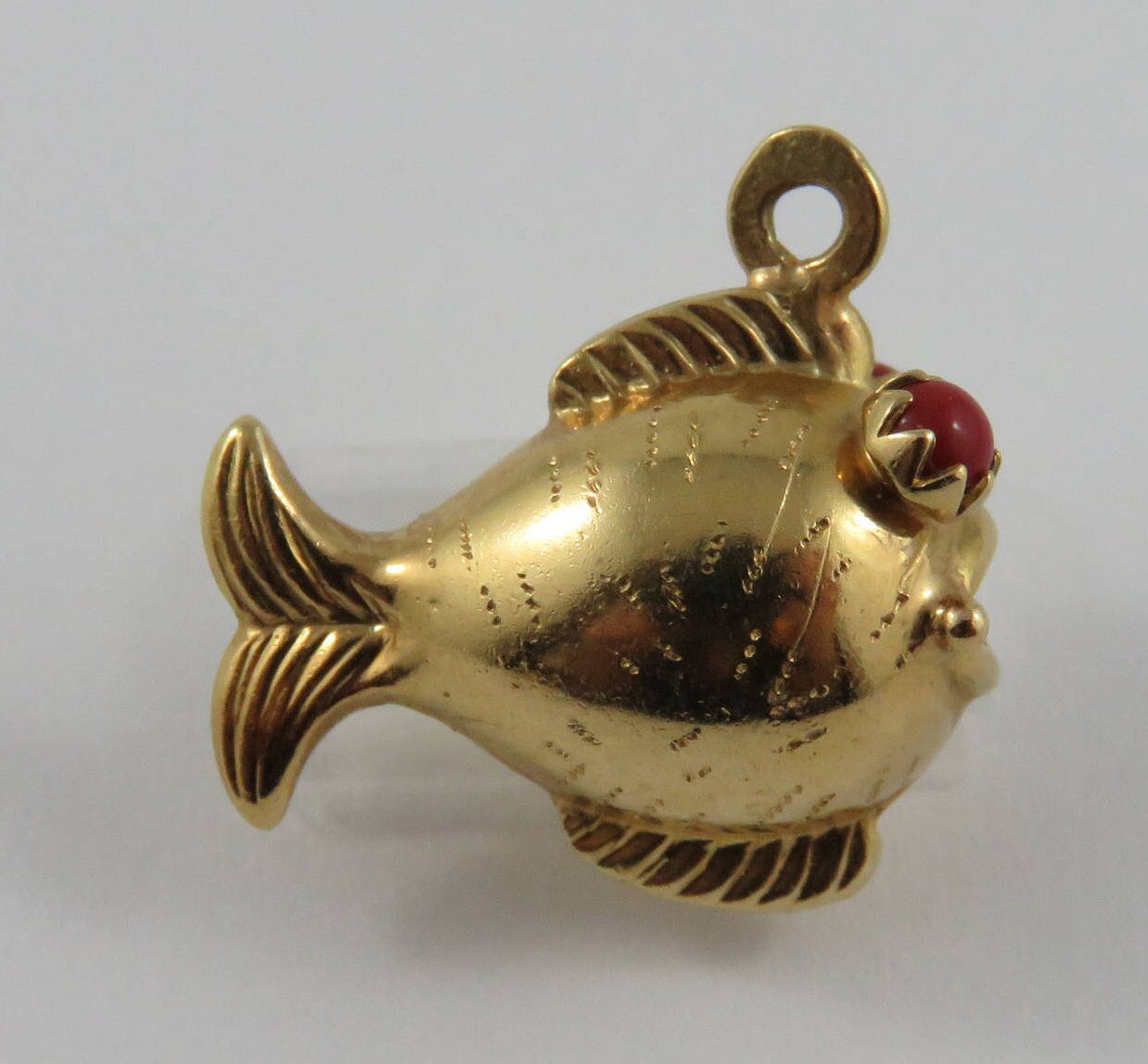 Fish With Red Stone Eyes 18K Gold Vintage Charm for Bracelet | Etsy