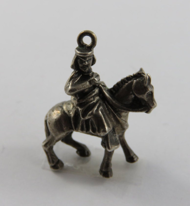 Renaissance Rider on Horse Silver Vintage Charm for Bracelet - Etsy