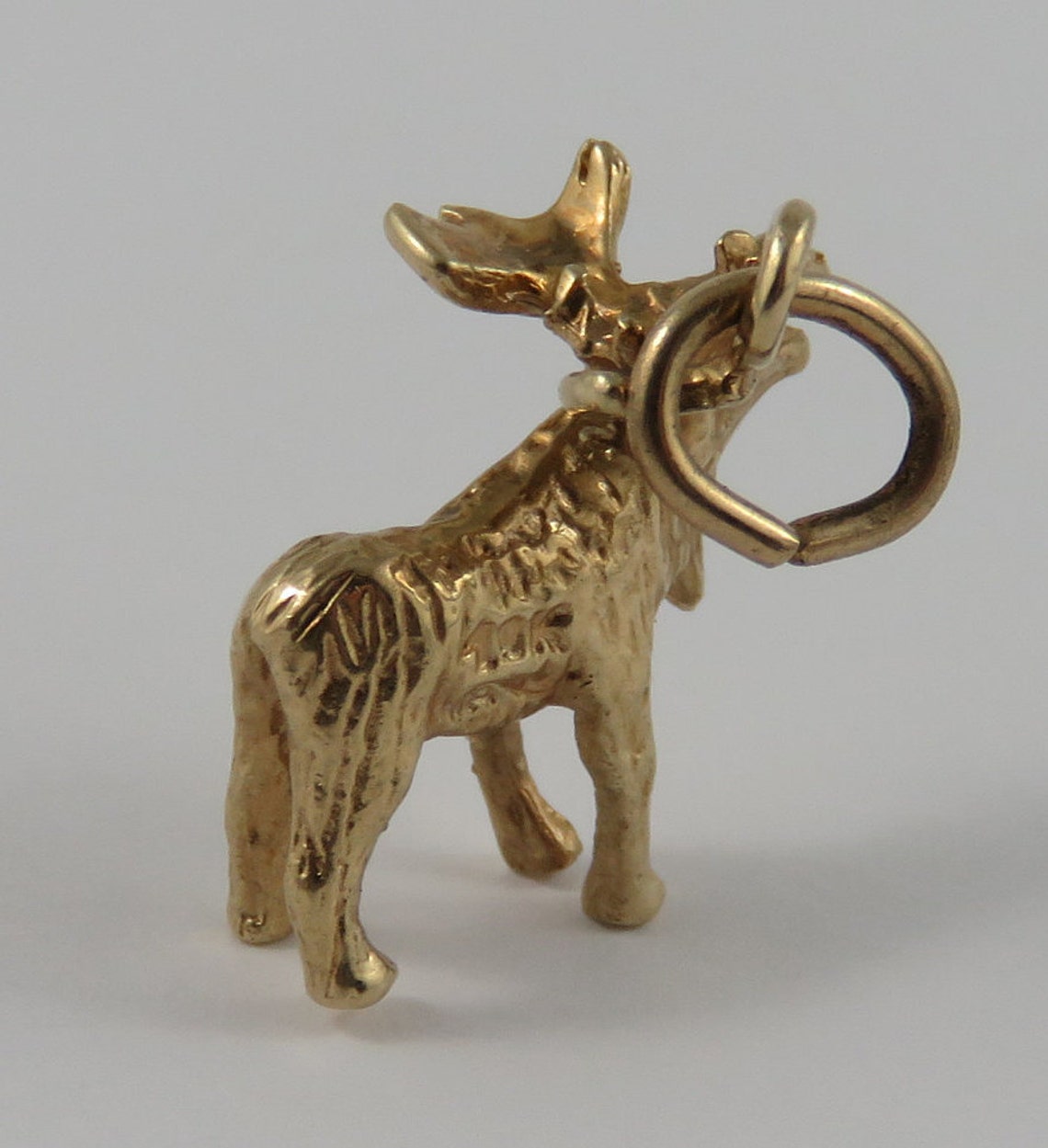 Moose 10K Gold Vintage Charm for Bracelet - Etsy