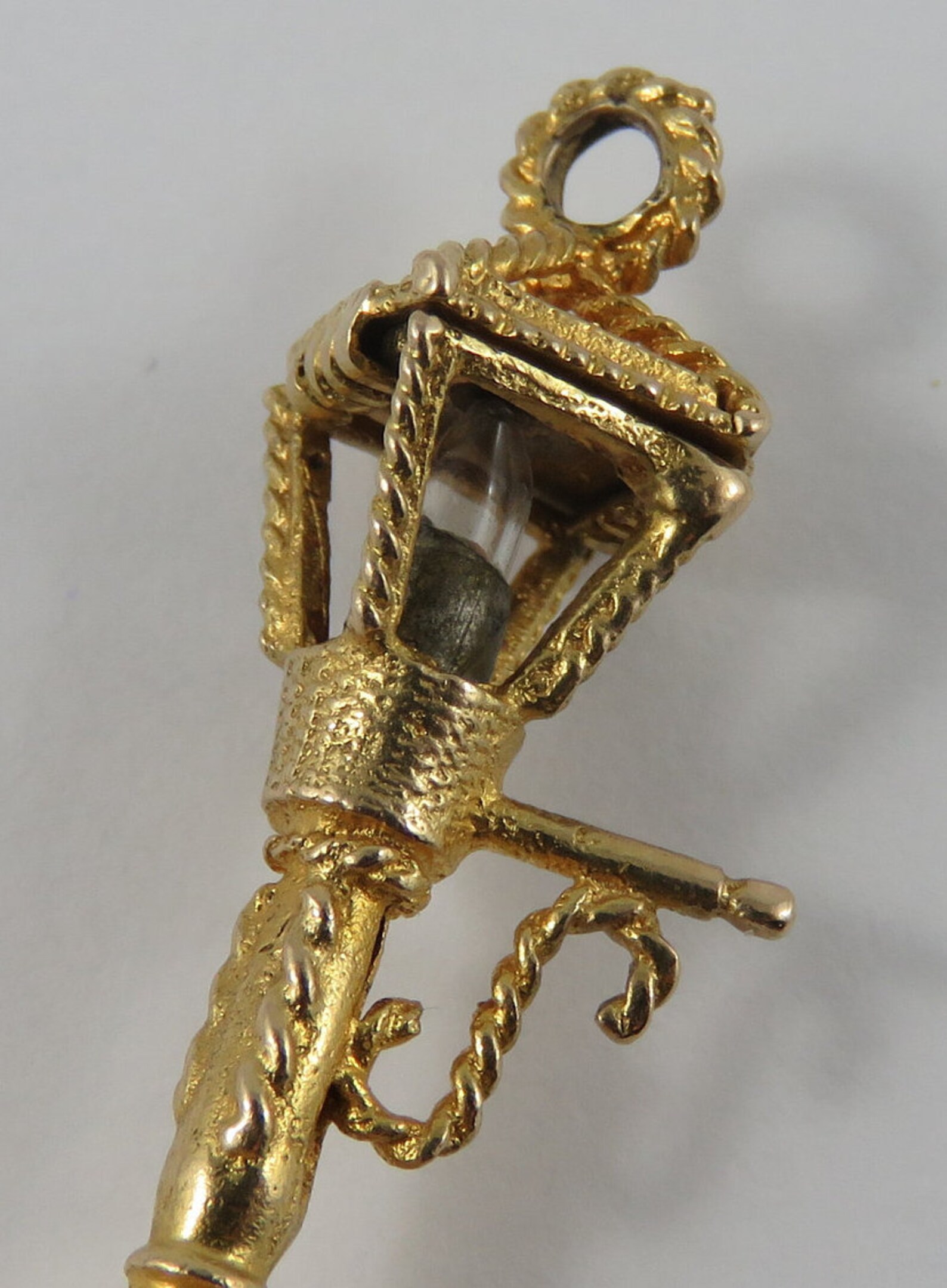 Lamp Post With Light Feature 9K Mechanical Gold Vintage Charm | Etsy