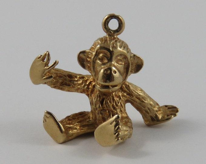 Monkey 10K Gold Vintage Charm for Bracelet - Etsy